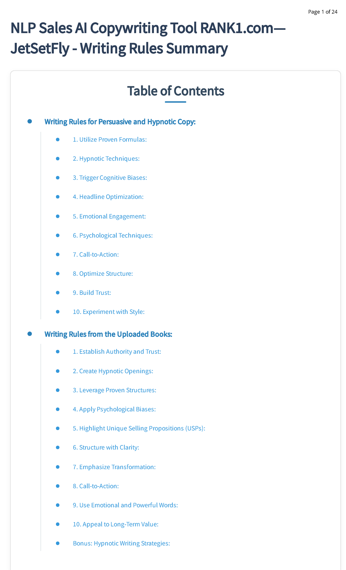 NLP Sales AI Copywriting Rules - NLP Sales AI Copywriting Tool RANK.com— JetSetFly - Writing ...