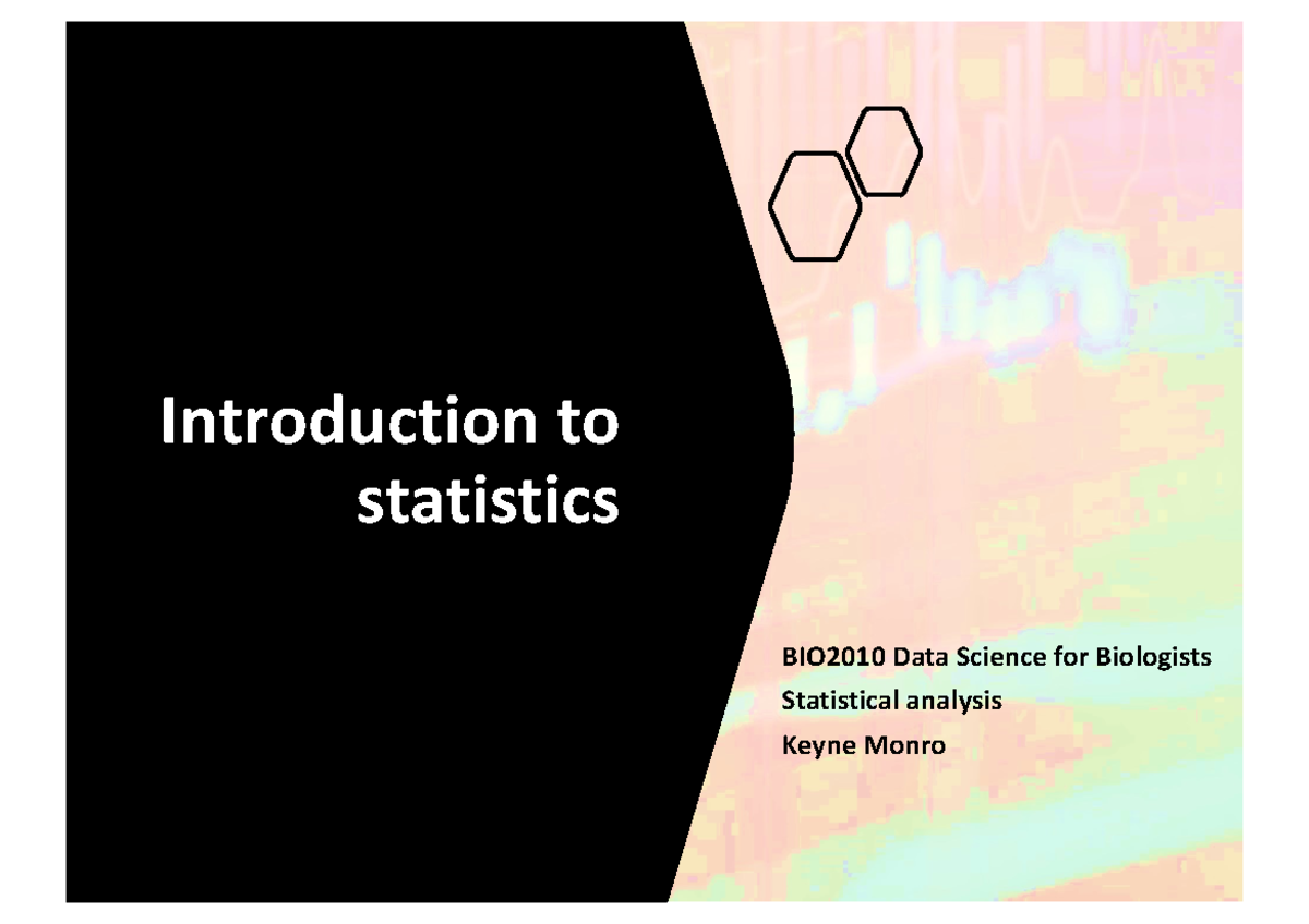 Introduction to Statistics in Data Science for Biologists - Studocu