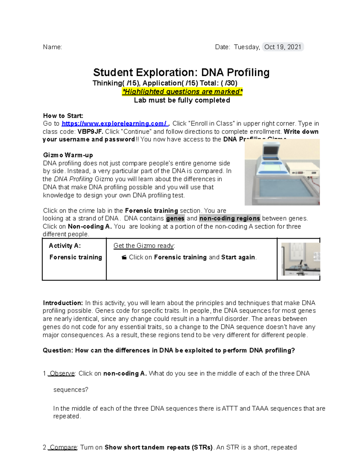 Gizmo Lab - student exploration: dna profiling - Deprecated API usage ...