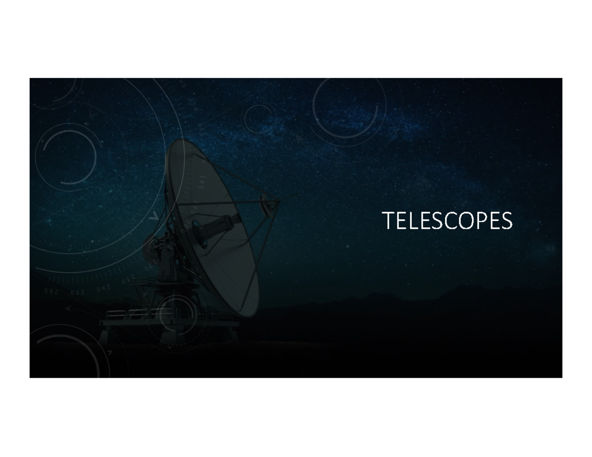 Astronomy 101: Lecture on Telescopes & Observation Techniques - Studocu