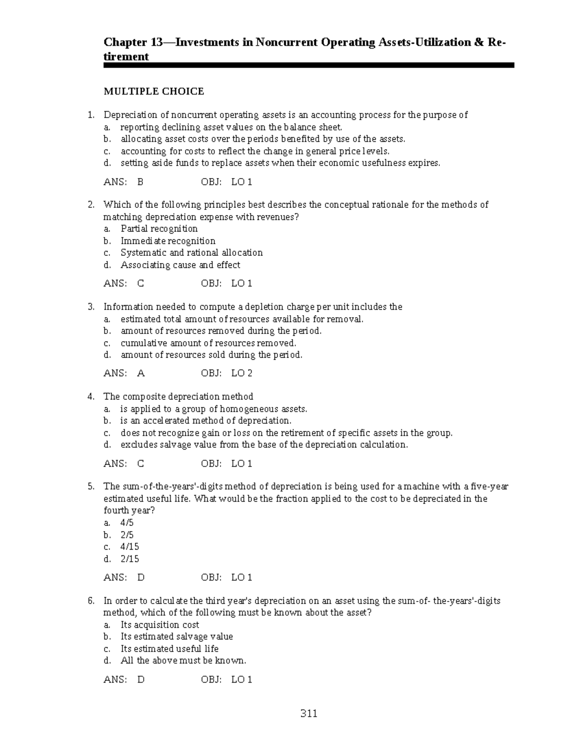 Financial Accounting Chapter 13: Noncurrent Operating Assets Overview ...