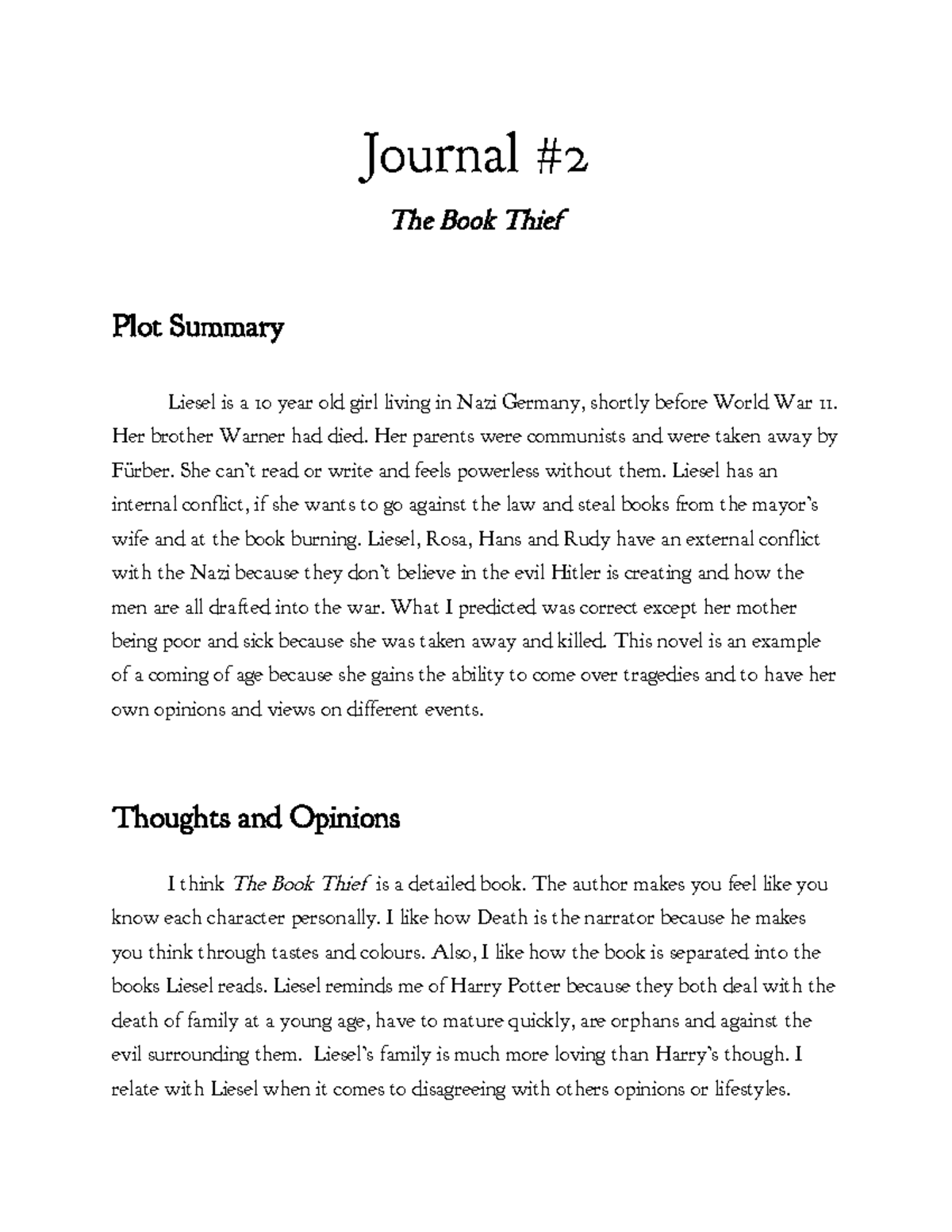 The Book Thief (Course Code: LT101) - Detailed Book Report and Analysis ...