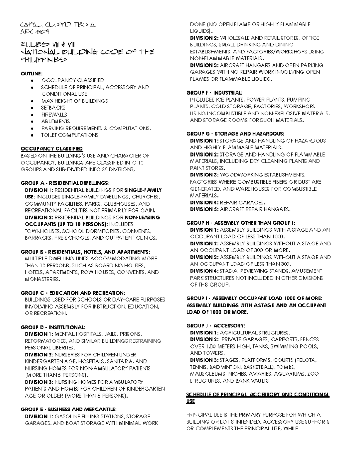 NBC Rule 7 & 8: Building Occupancy Classifications and Requirements ...