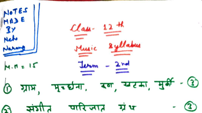 12th Grade Music Syllabus Notes - Term 2 (2022) - Studocu