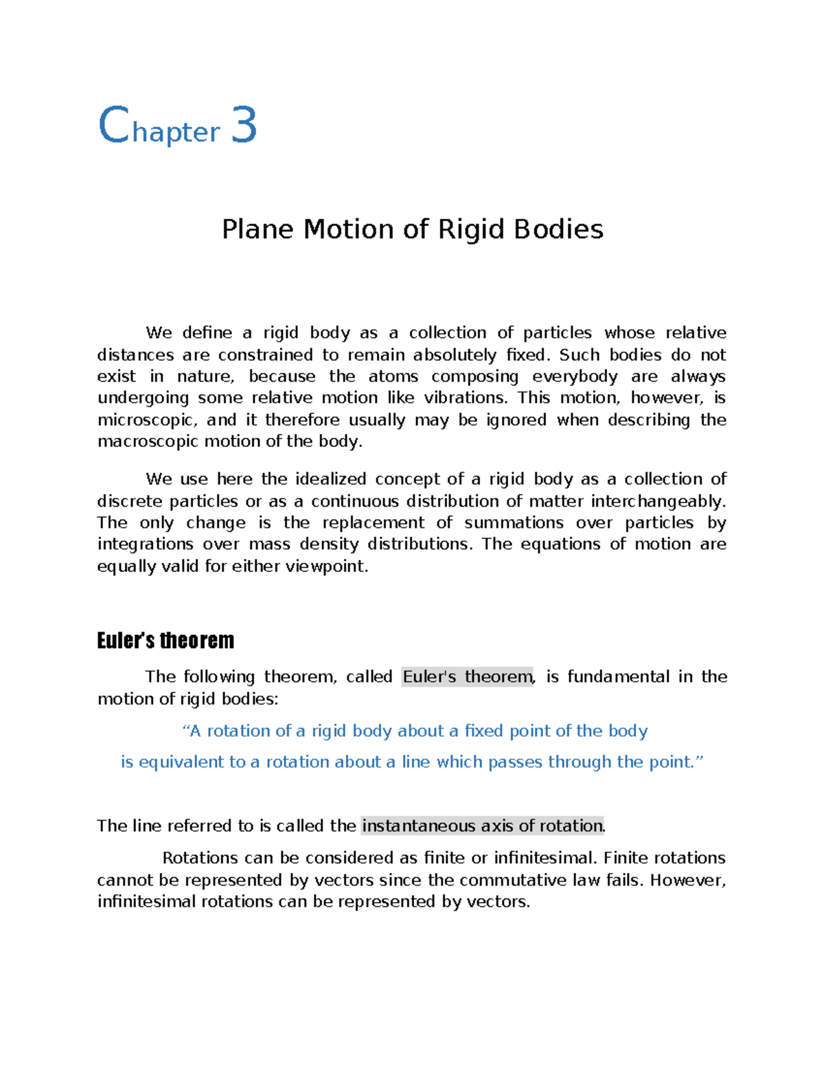 Chapter 3: Plane Motion of Rigid Bodies - Key Concepts and Theorems ...