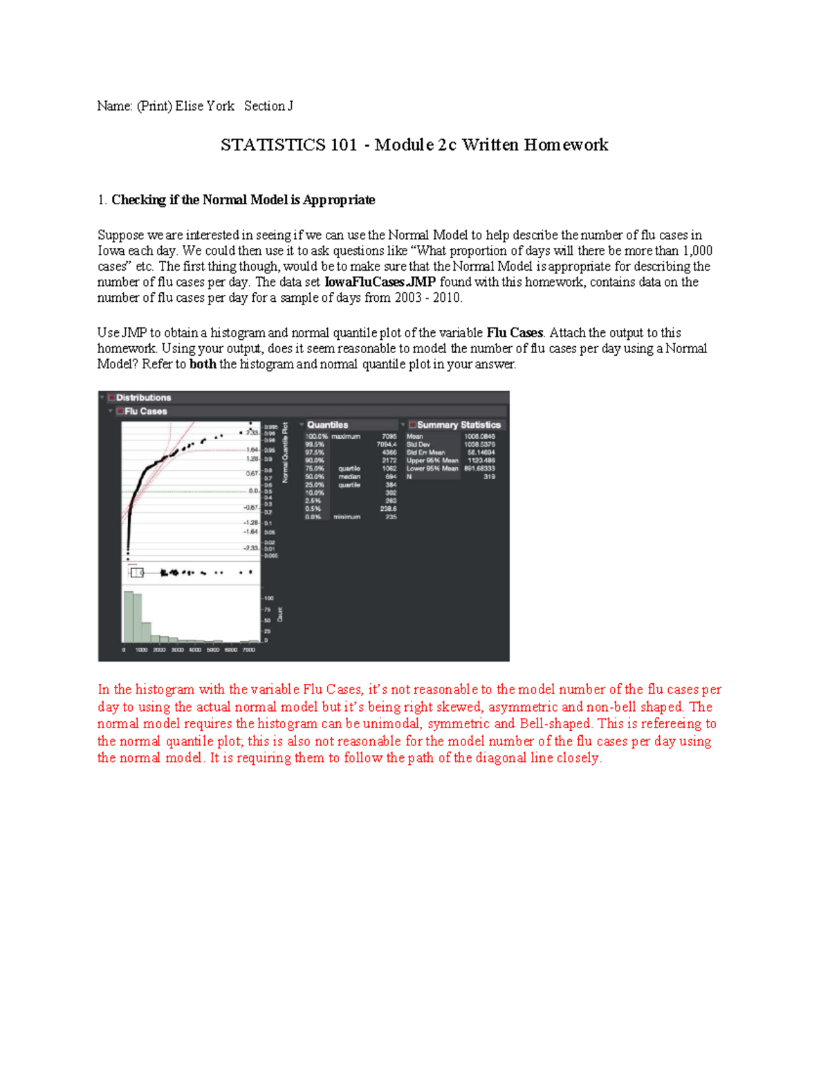 STATISTICS 101: Module 2c Written Homework Analysis and Findings - Studocu