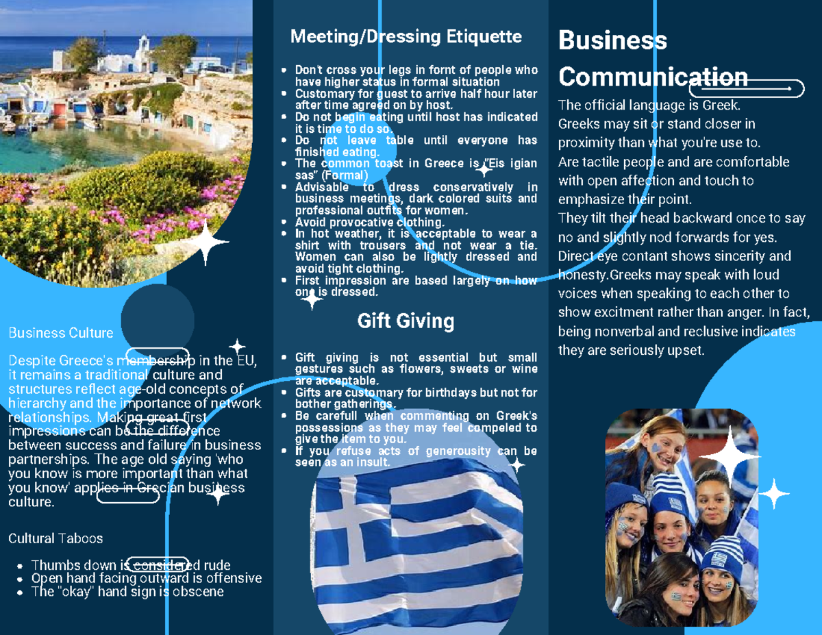 Greece Business Culture & Communication Guide: Essential Insights - Studocu