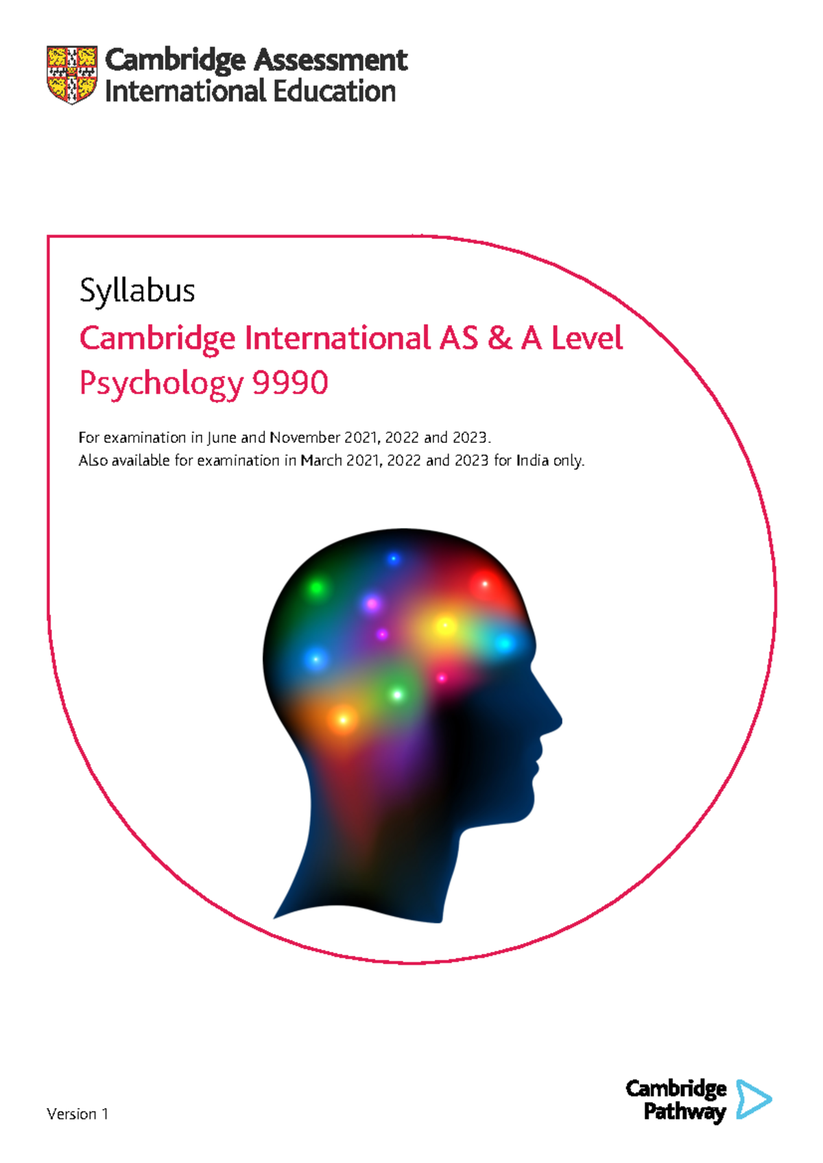 9990 Syllabus - Psychology - Version 1 Syllabus Cambridge International ...