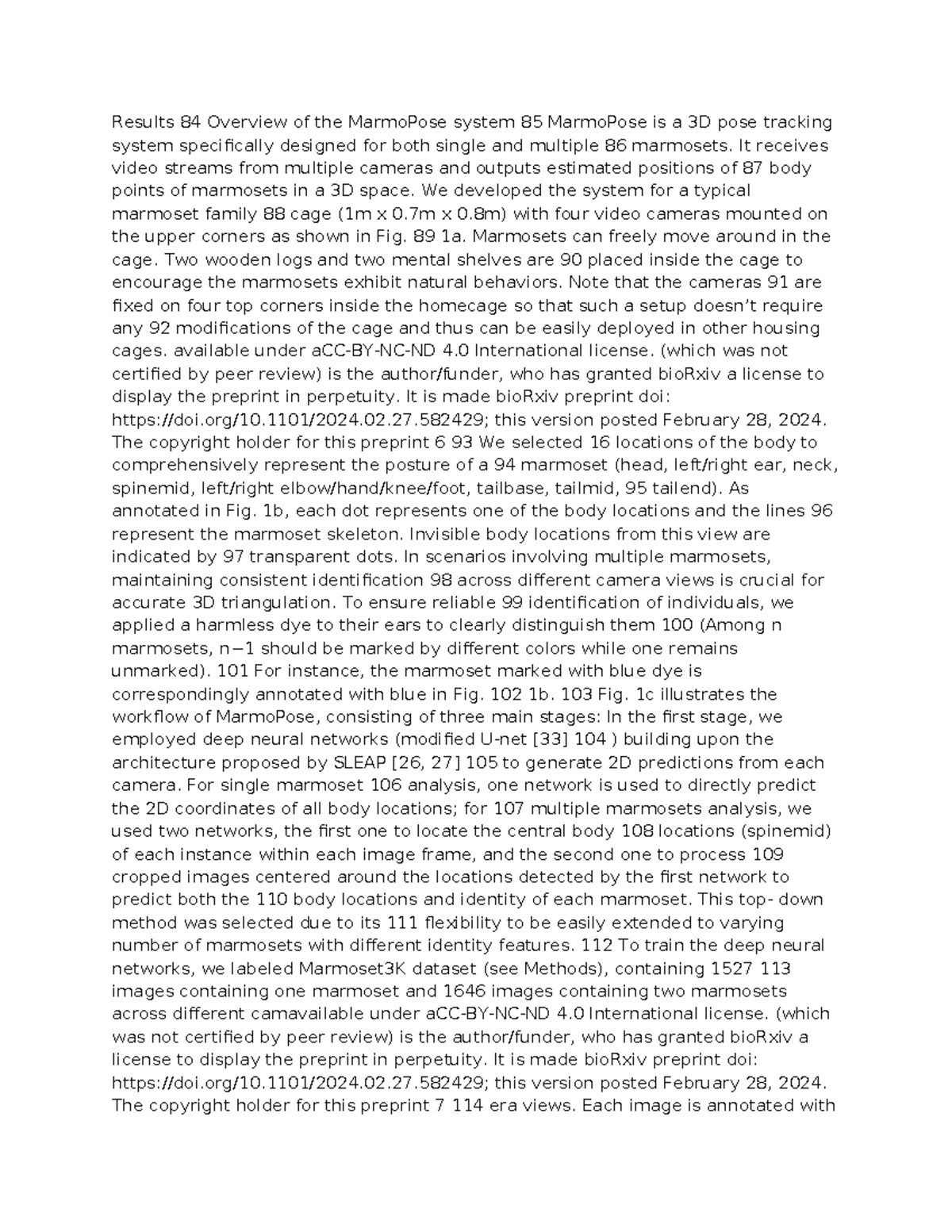 MarmoPose: A 3D Tracking System for Marmoset Behavior Analysis - Studocu