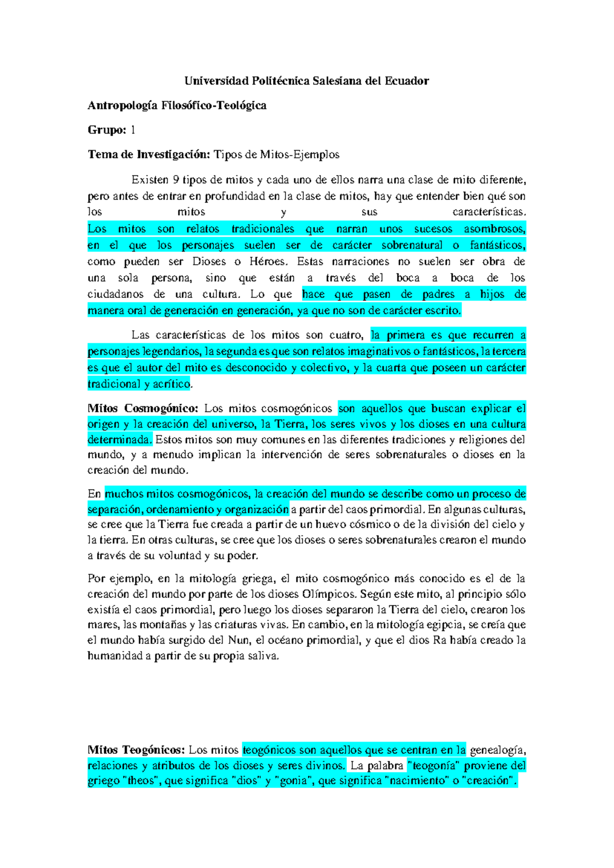 Tipos de Mitos: Investigación en Antropología Filosófico-Teológica ...