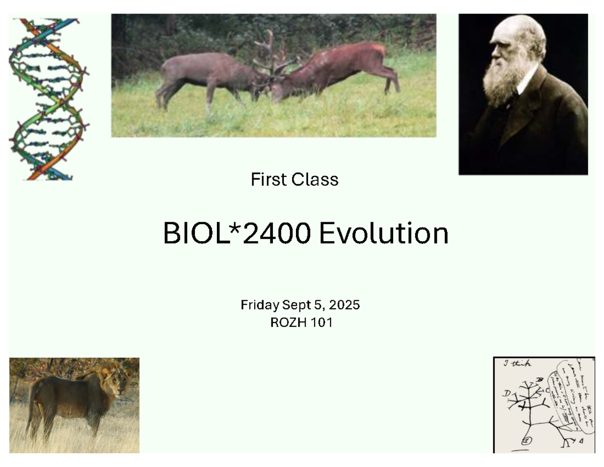 ROZH 101: Evolution Course Overview & Seminar Schedule - Studocu