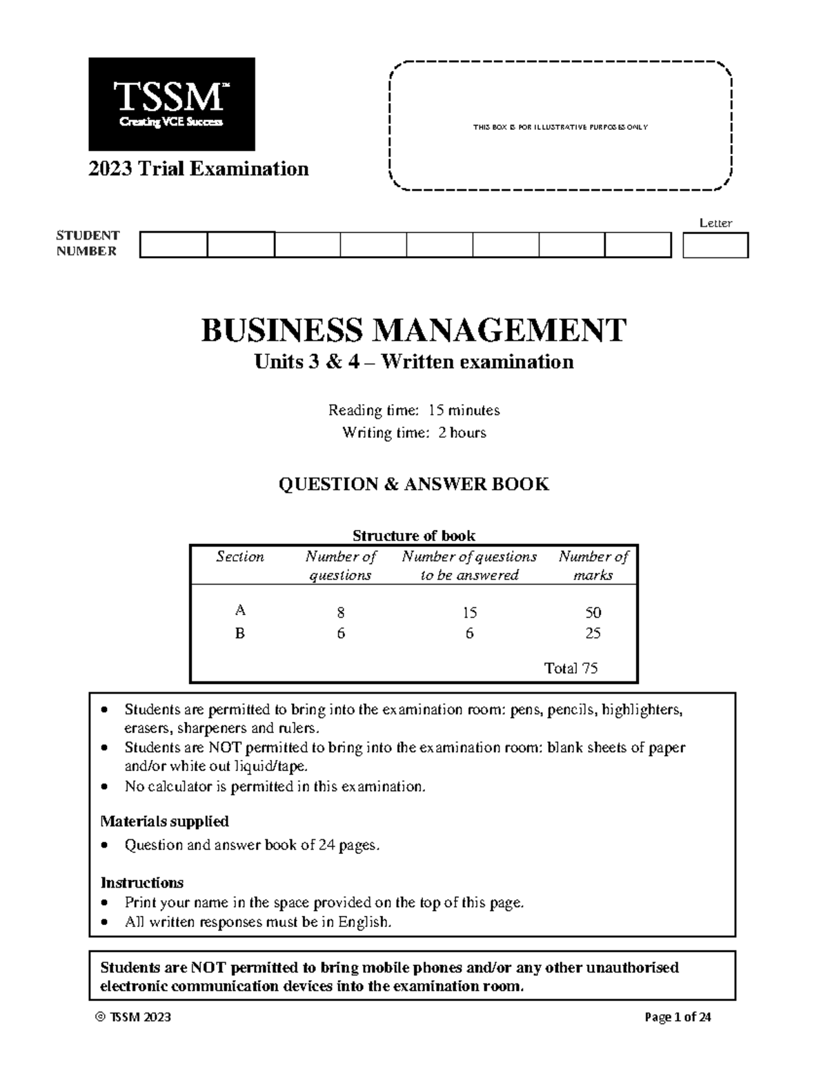 Business Management 2023 Units 3&4 Trial Exam Questions & Answers - Studocu
