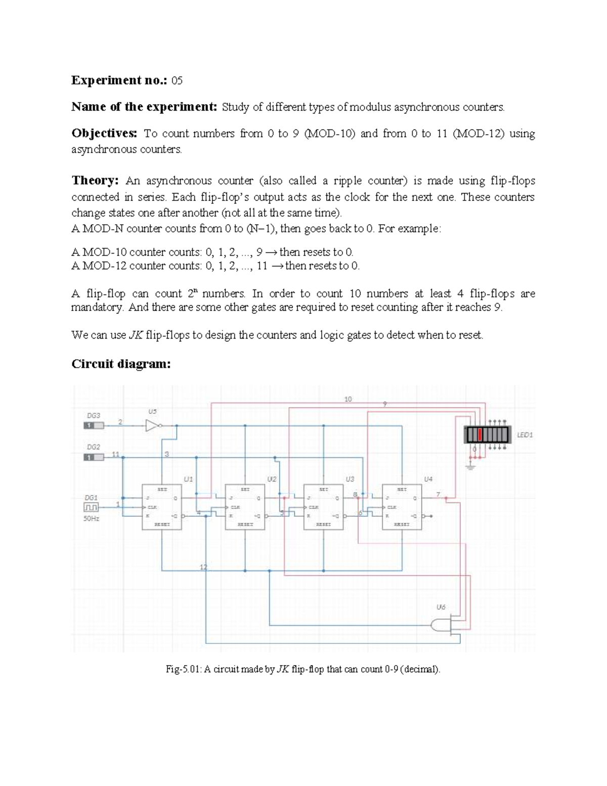 Experiment 05: Study of Asynchronous Counters (2114,5) - Studocu
