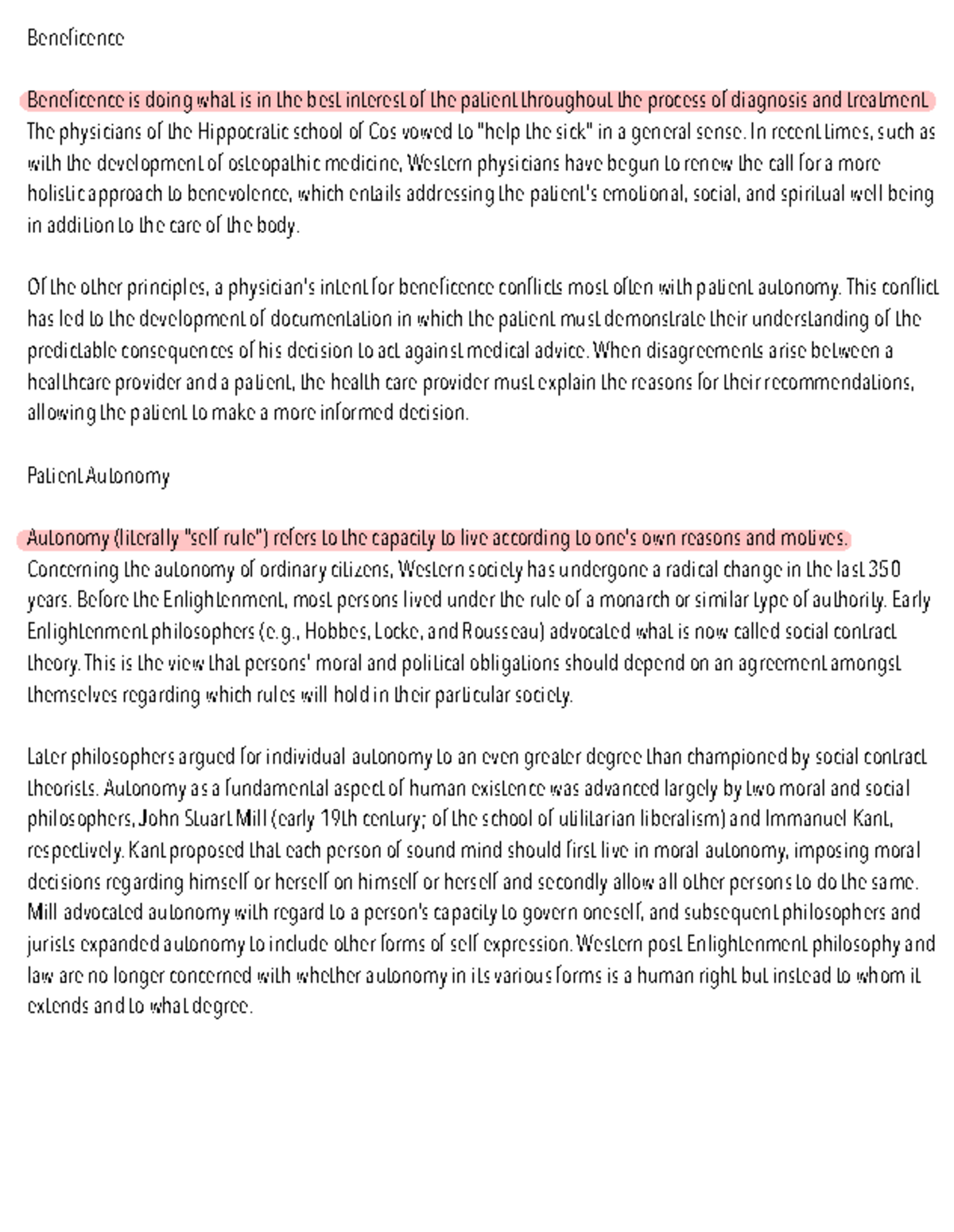 Untitled 2 - Beneficence and autonomy - Beneficence Beneficence is ...