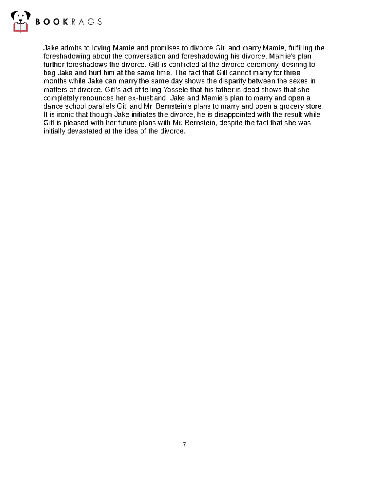 Yekl-and-the-imported-bridegroom-studyguide 7 - Jake admits to loving ...