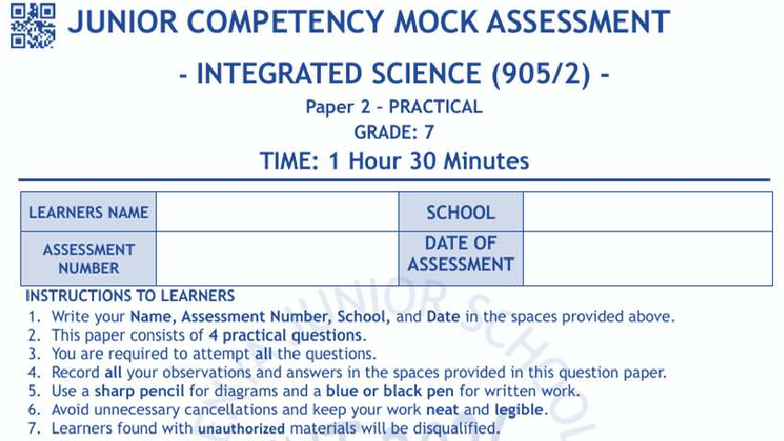 GRADE 7 PP2 INTEGRATED SCIENCE: Water Measurement & Circuit Basics ...