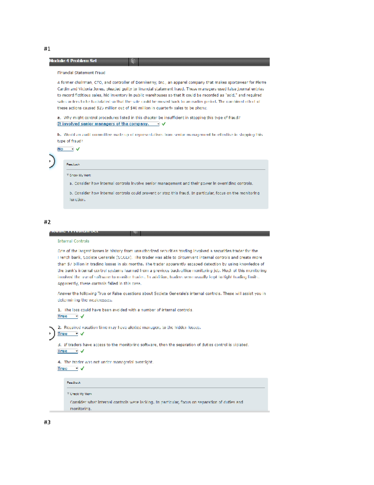 Module 4 Problem Set: Financial Statement Fraud & Internal Controls Analysis - Studocu