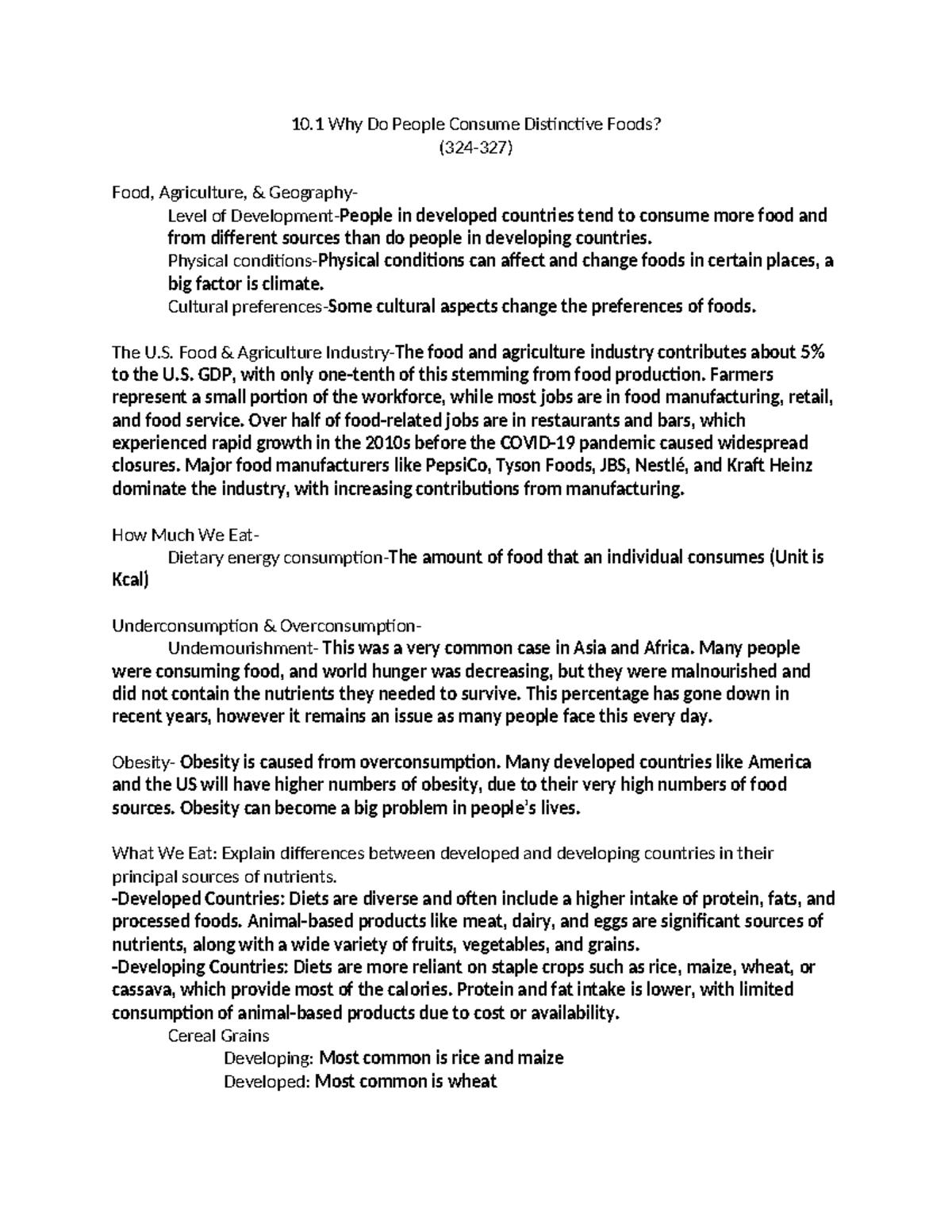 Human geography notes - 10 Why Do People Consume Distinctive Foods ...