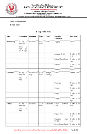 pathfit 2 exercise based fitness activities - Cardiorespiratory Fitness ...