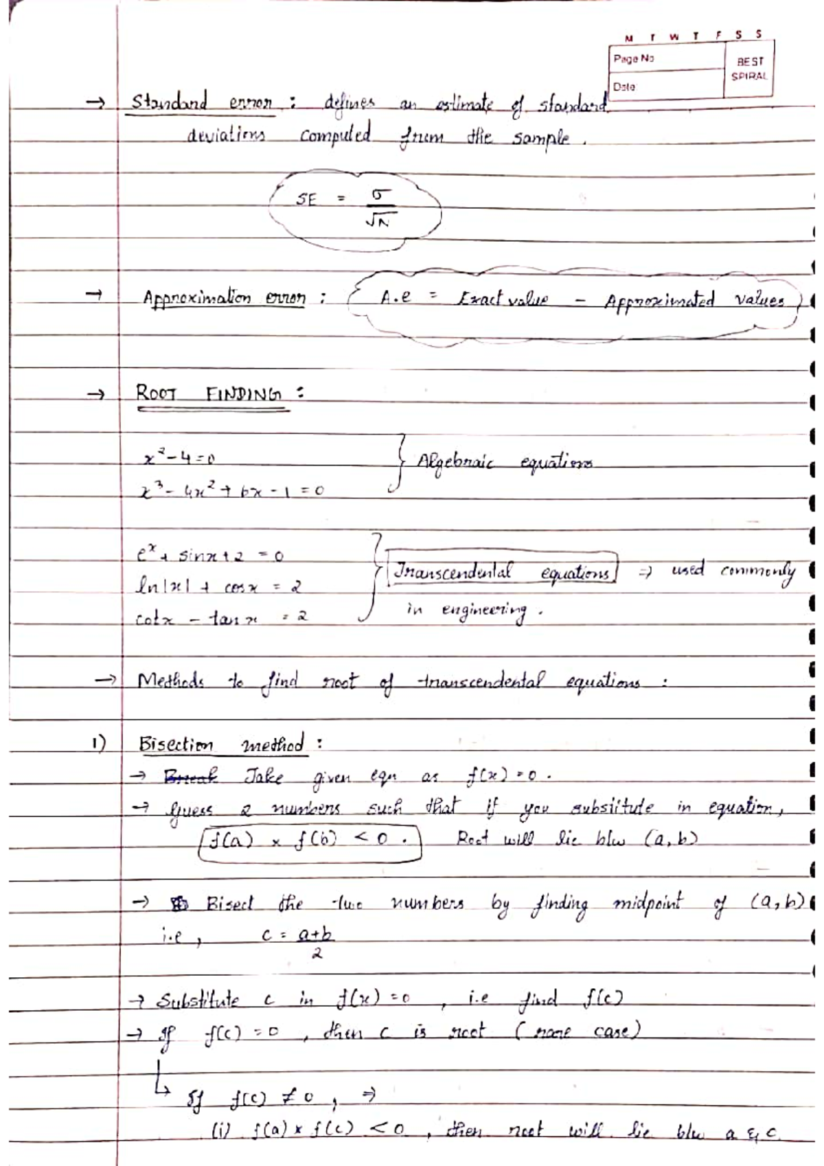 Numerical Methods in Physics: Root Finding Techniques (MTWTFSS) - Studocu