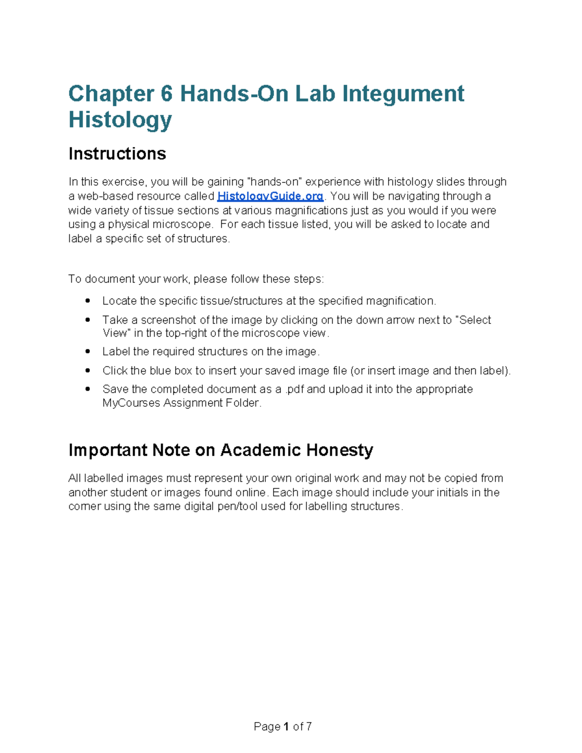 Chapter 6 Hands-On Lab: Integument Histology Exercises - Studocu