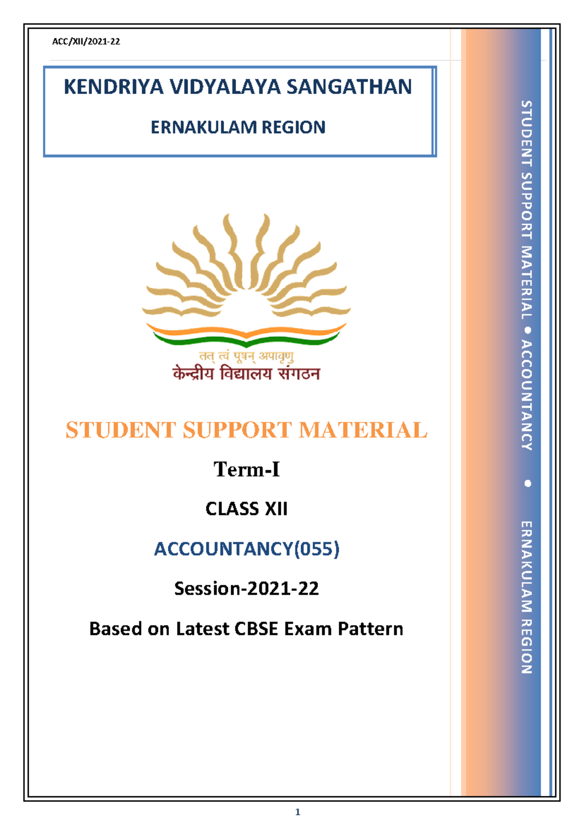 Accountancy (055) Student Support Material for Class XII - Ernakulam ...