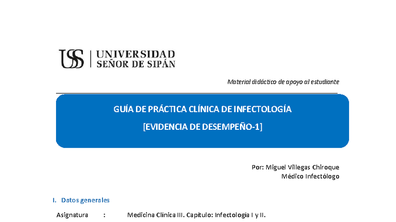 Guía de Práctica Clínica en Infectología - Medicina Clínica - Studocu