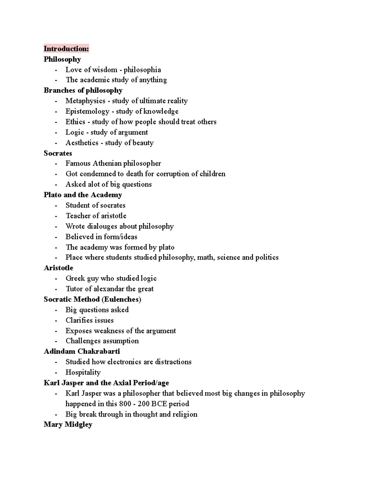 PHIL 101: Intro to Philosophy - Key Concepts and Thinkers - Studocu