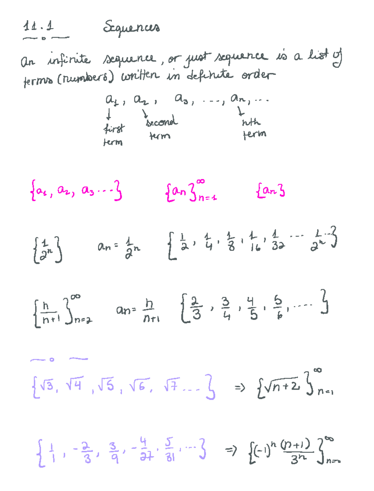 MATH 2343 Lecture Notes: Sequences and Infinite Series Concepts - Studocu