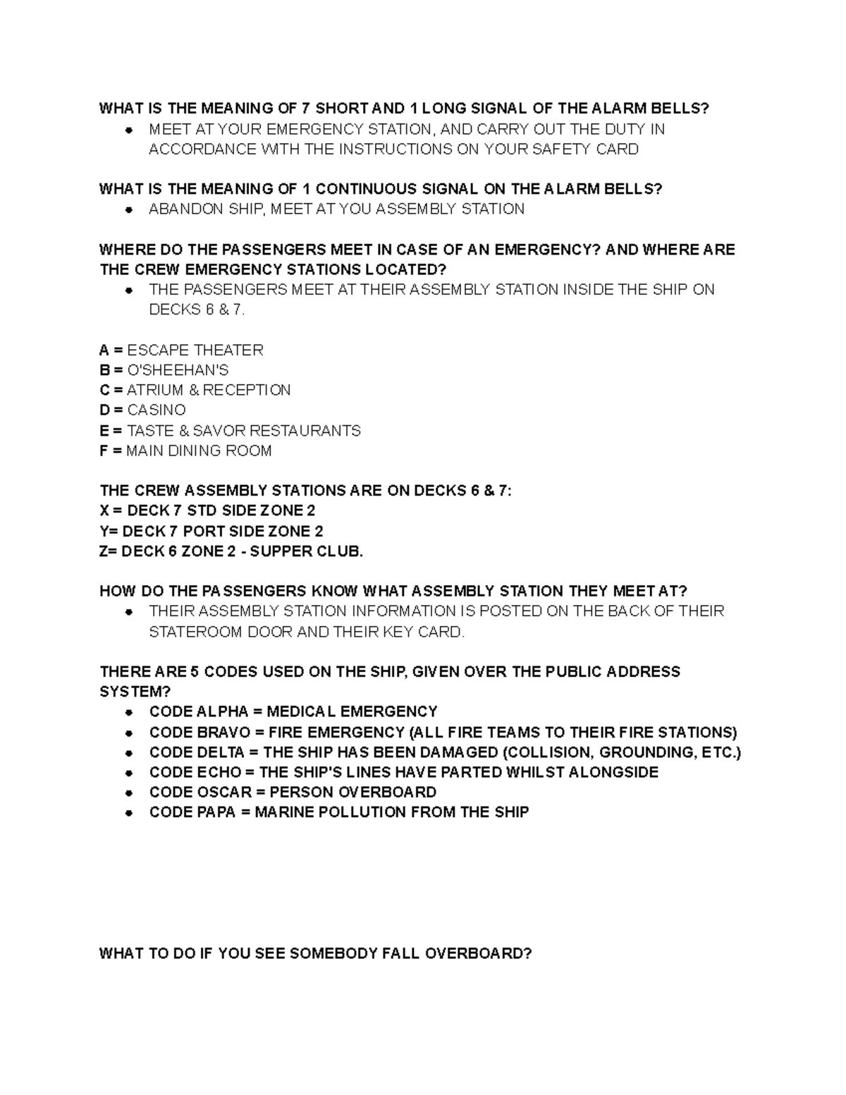 Emergency Procedures and Safety Protocols on Cruise Ships (CTOR REV ...