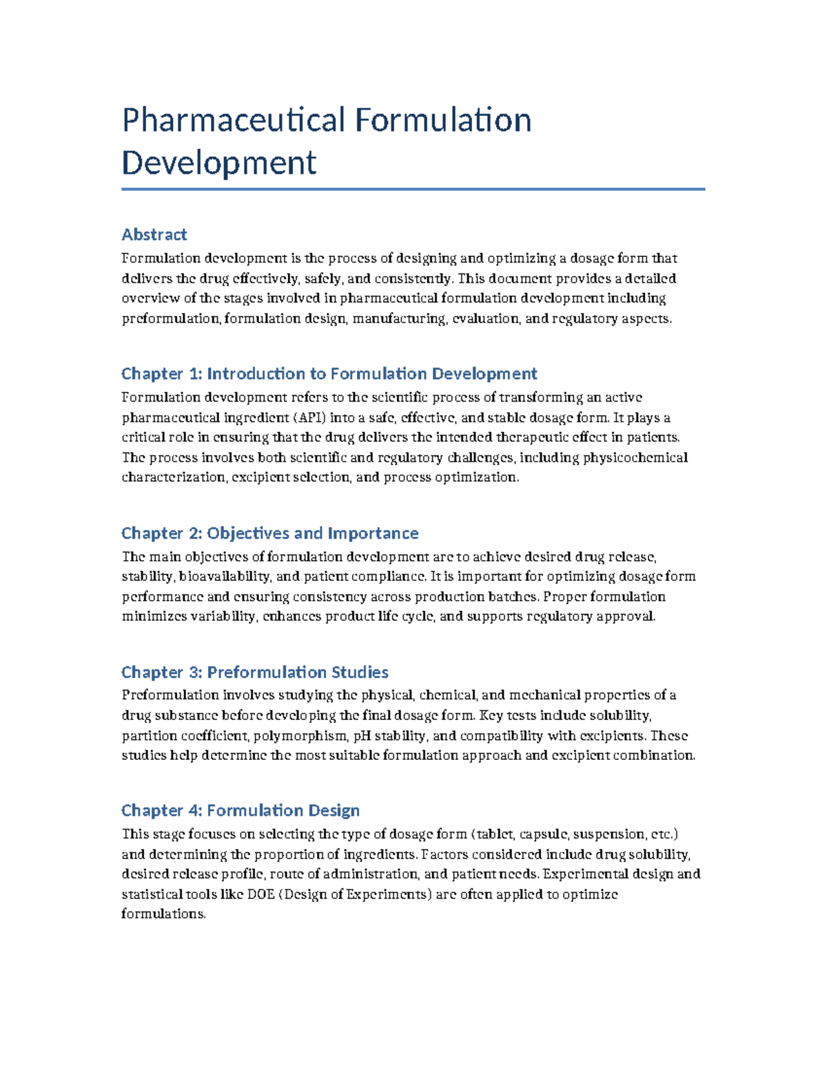 Pharmaceutical Formulation Development: A Comprehensive Overview - Studocu
