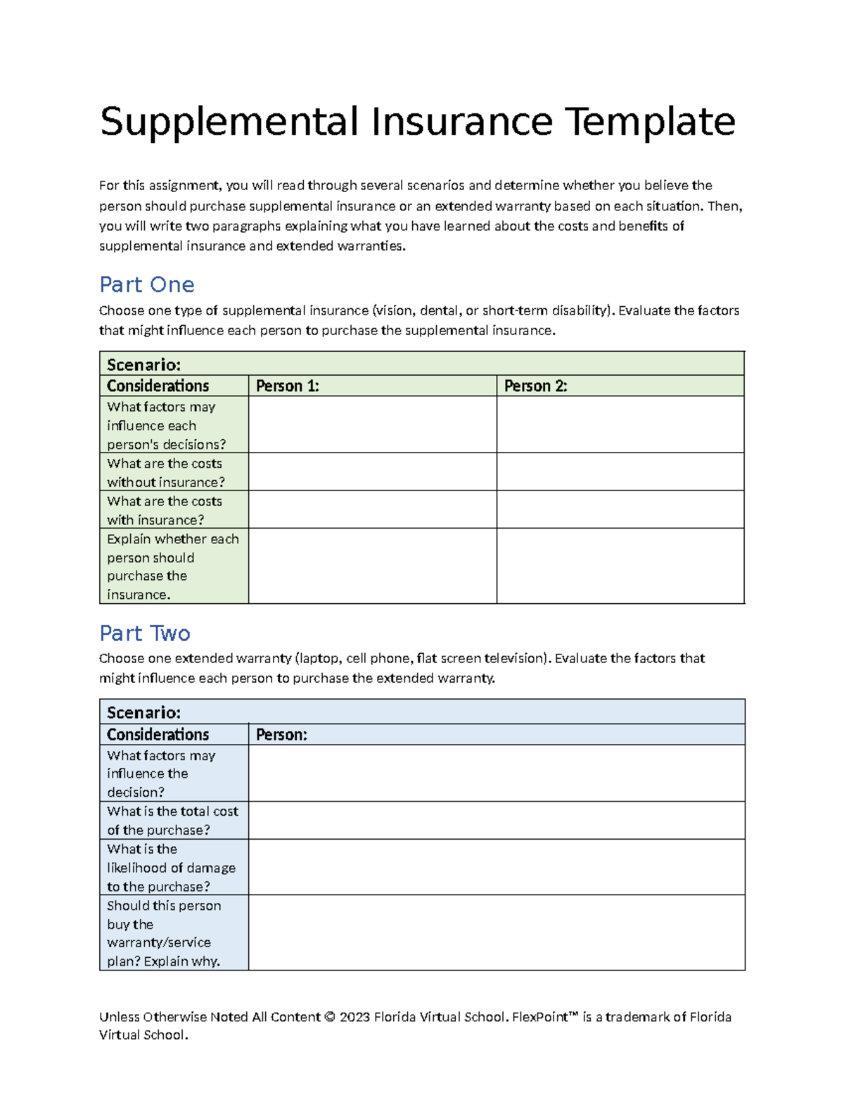 Supplemental Insurance & Extended Warranty Evaluation Guide - Studocu
