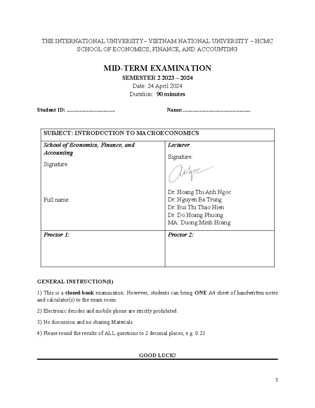 Marking Guide - Macroeconomics - Midterm Exam S2 2023-2024 - Studocu