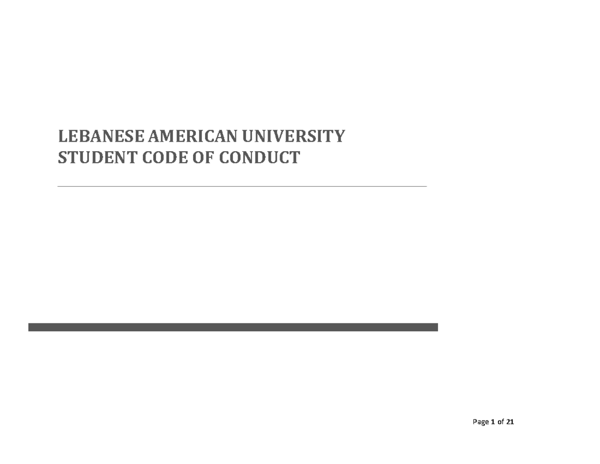 Updated LAU Student Code of Conduct 2024: Rights & Responsibilities ...