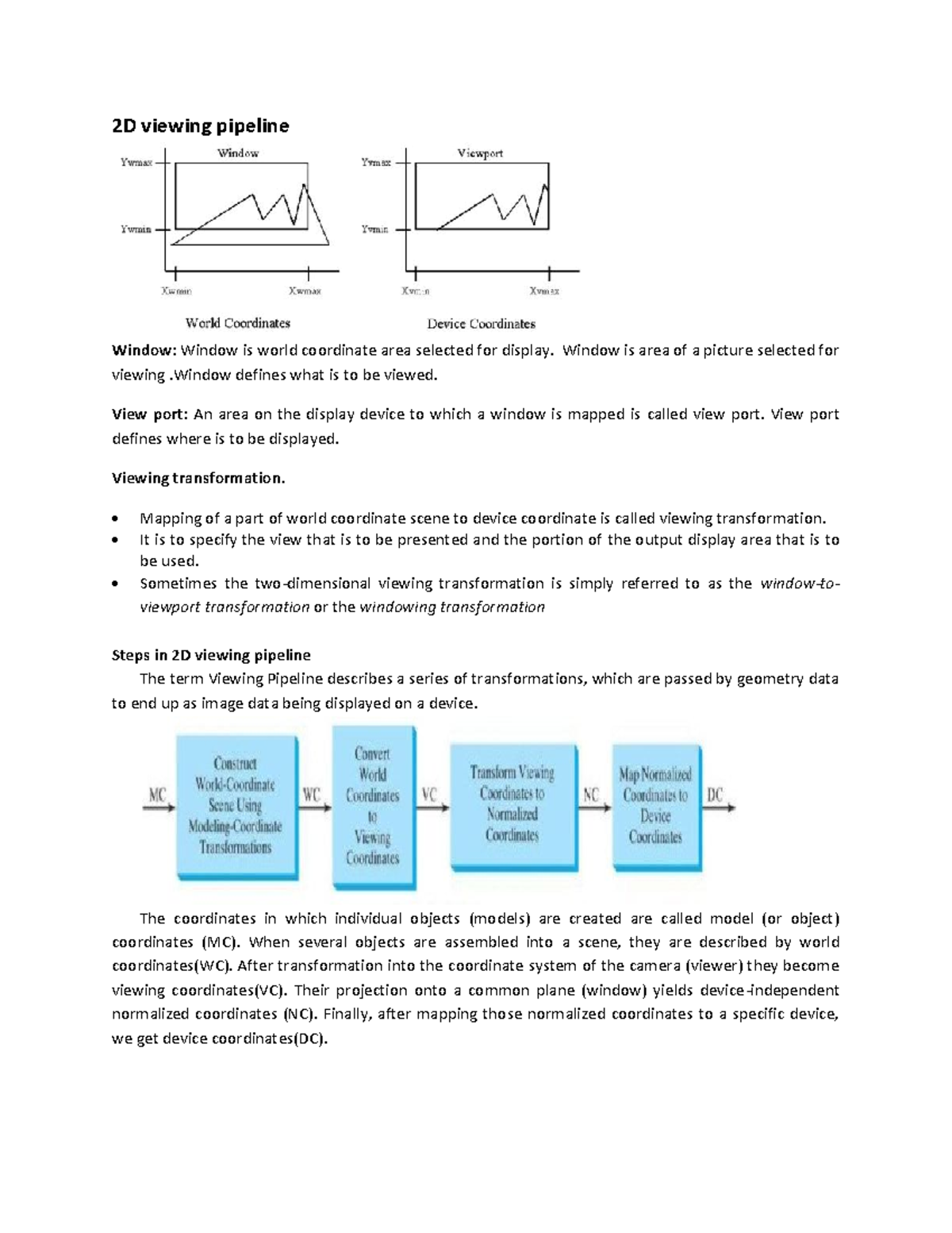 CSE Module 3: Window to Viewport Transformation and Clipping Techniques ...