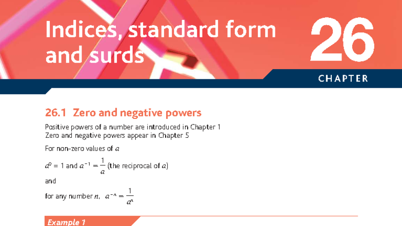 Indices, Standard Form, and Surds: Chapter 26 Notes (425-439) - Studocu