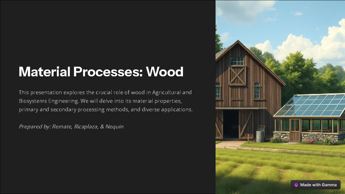 Unit 3-Wood - matpro - Material Processes: Wood This presentation ...