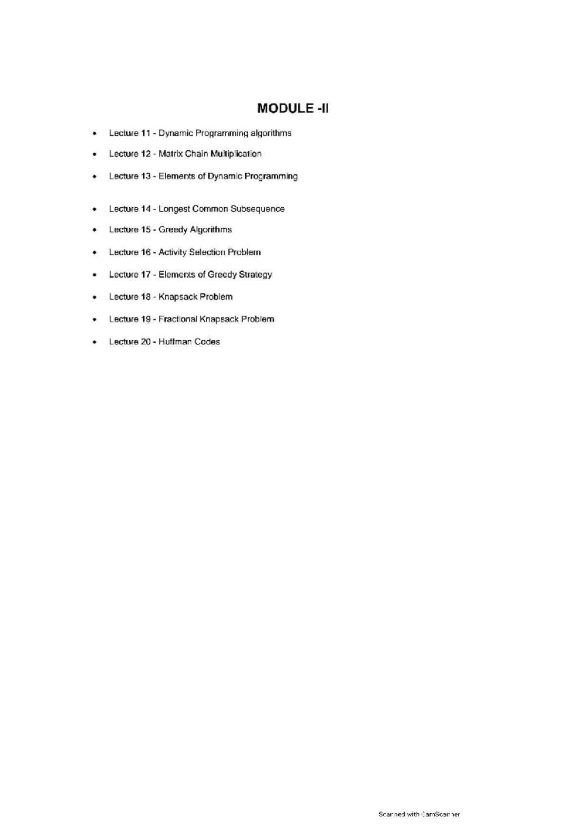 Unit 2 - Lecture Notes on Dynamic Programming & Greedy Algorithms - Studocu
