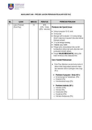 Panduan pembentangan dan laporan assignment KIAR - GARIS PANDUAN PELAKSANAAN KOKURIKULUM KURSUS ...