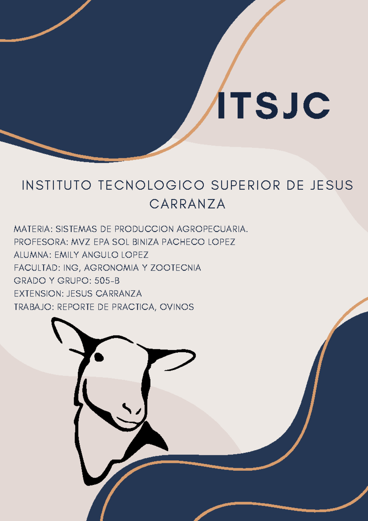 Reporte DE Practica Ovinos - ITSJC INSTITUTO TECNOLOGICO SUPERIOR DE ...