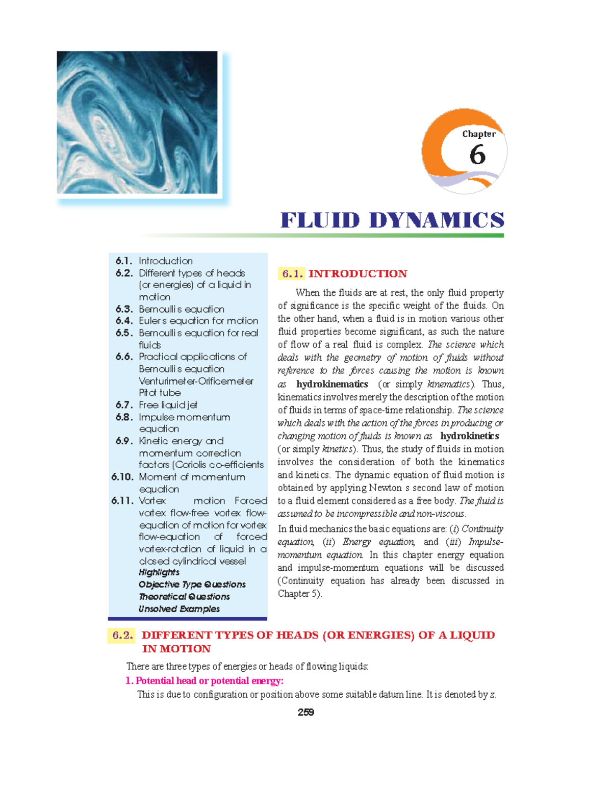 Chapter 6: Fluid Dynamics - Key Concepts and Equations - Studocu
