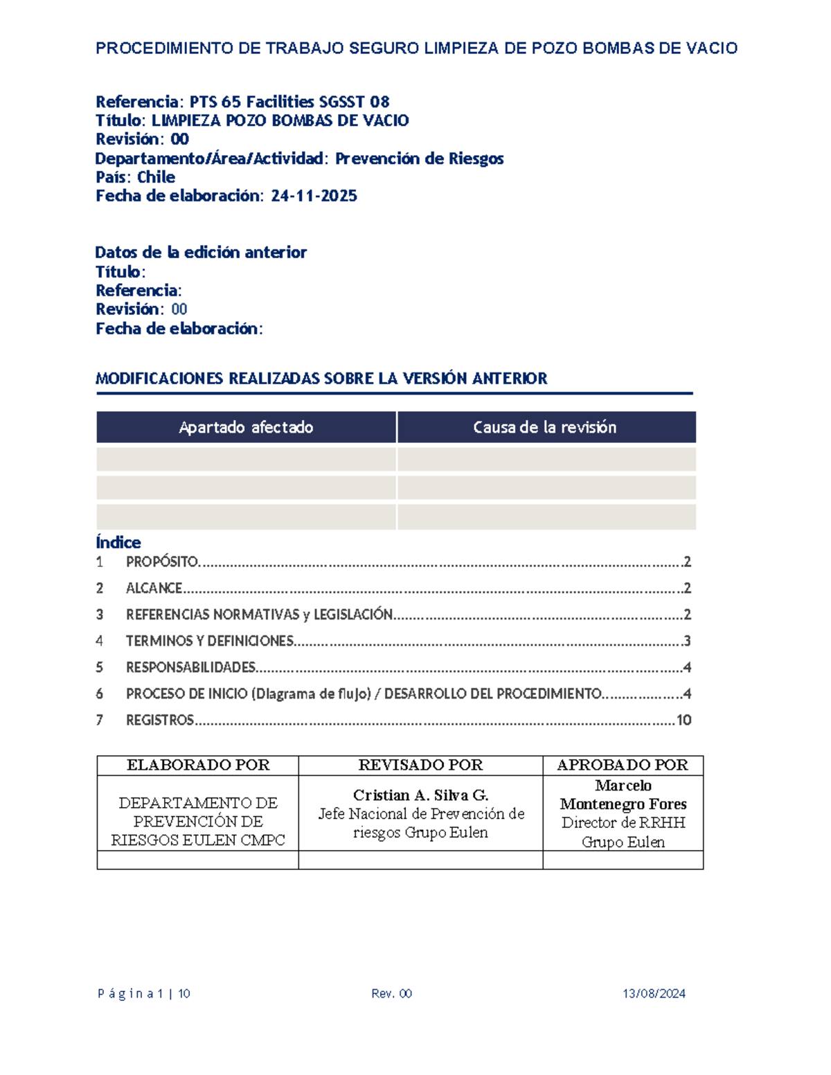 PTS 65 Facilities SGSST 08 - Procedimiento Limpieza Pozo Bombas de ...