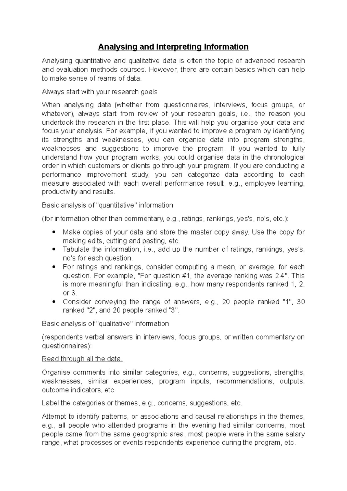Analysing and Interpreting Information - Analysing and Interpreting Information Analysing - Studocu