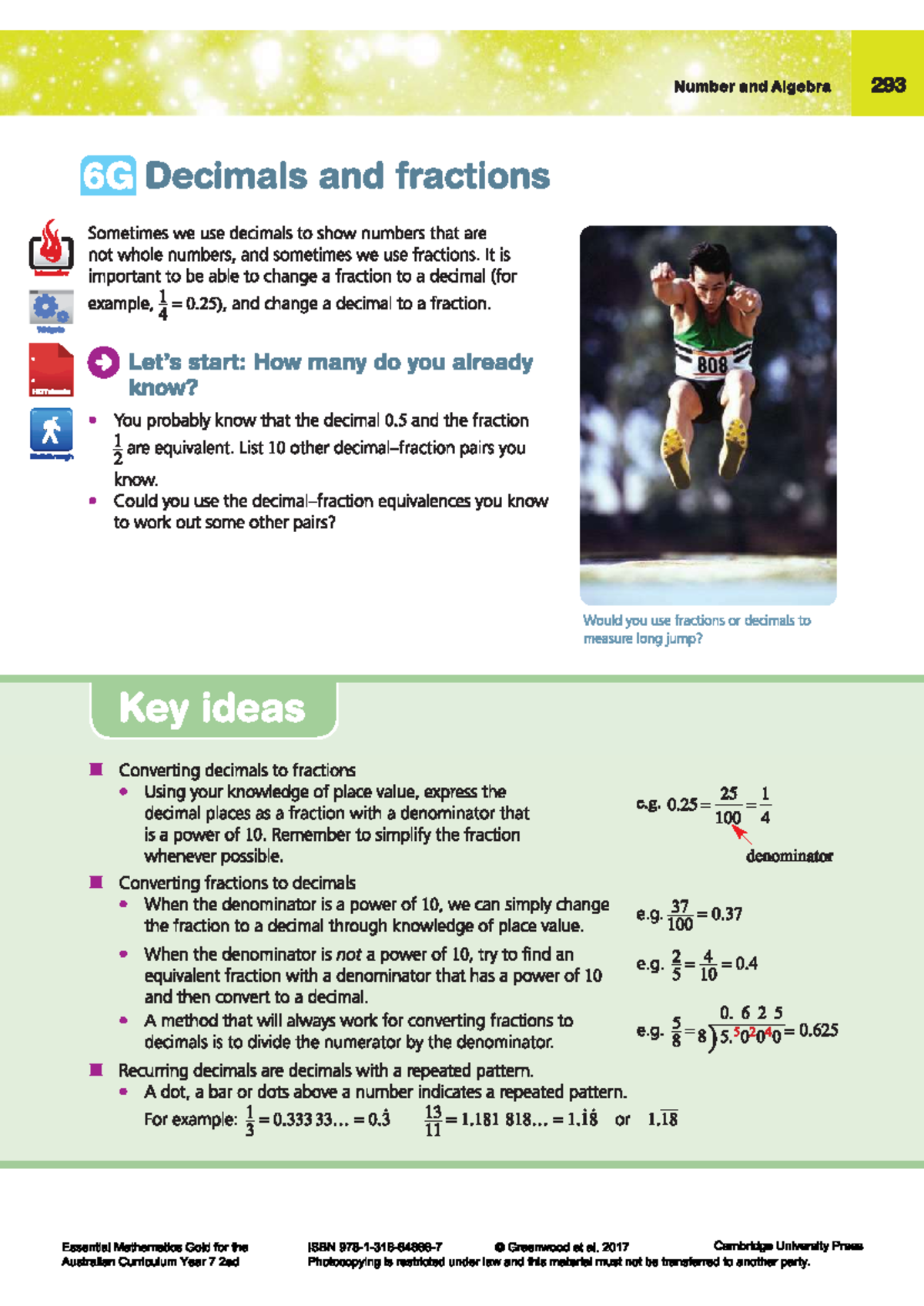 Chapter 6G & 6H - Percentages, Fractions, and Decimals in Mathematics ...