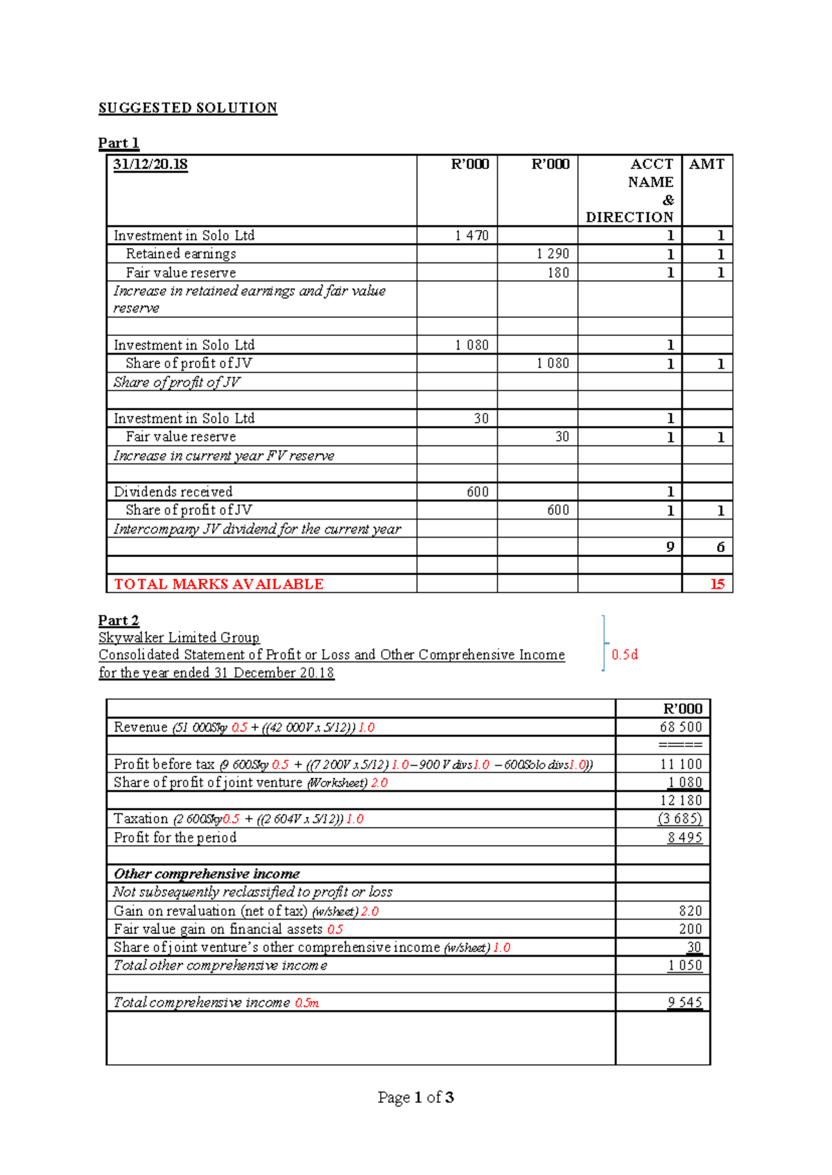 2020 ACCT Assessment 2 - Solution for Solo Ltd & Skywalker Ltd - Studocu