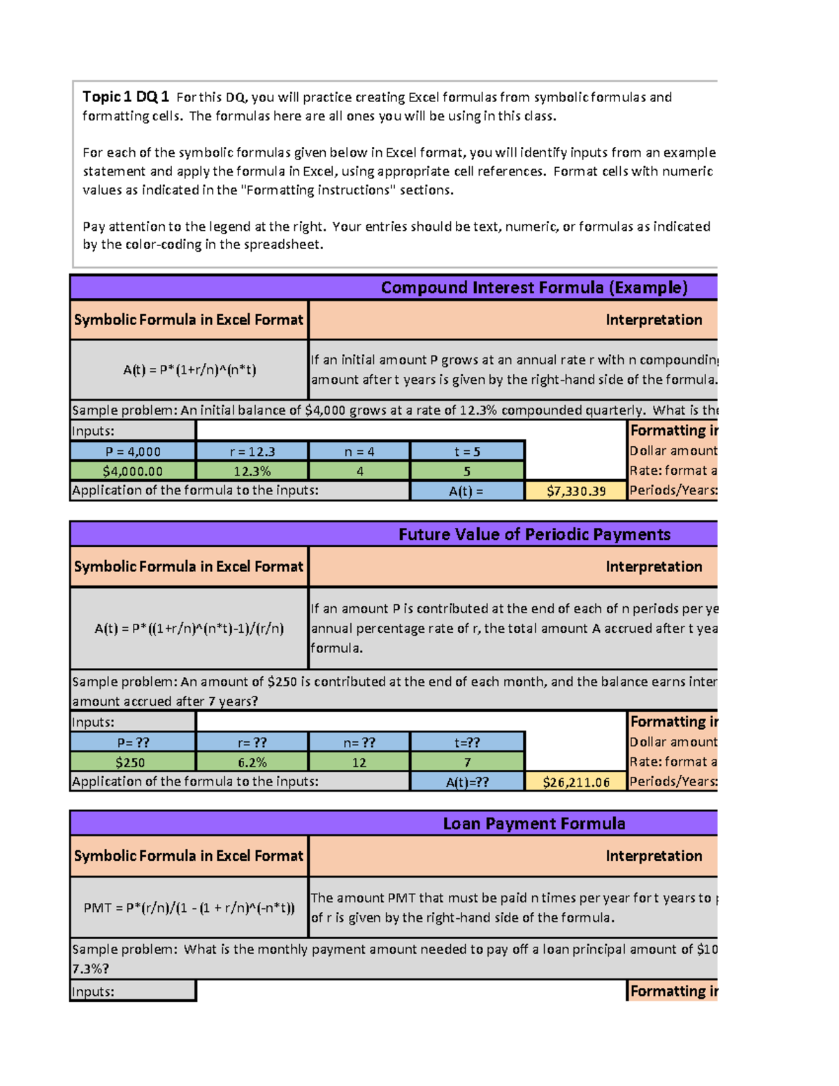 MAT-144 - Working with Formulas and Formatting 202007 08 Ramona C ...