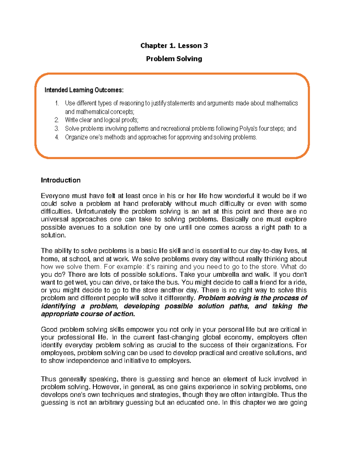 Inductive and Deductive Reasoning: Problem Solving Strategies (Lesson 3) - Studocu