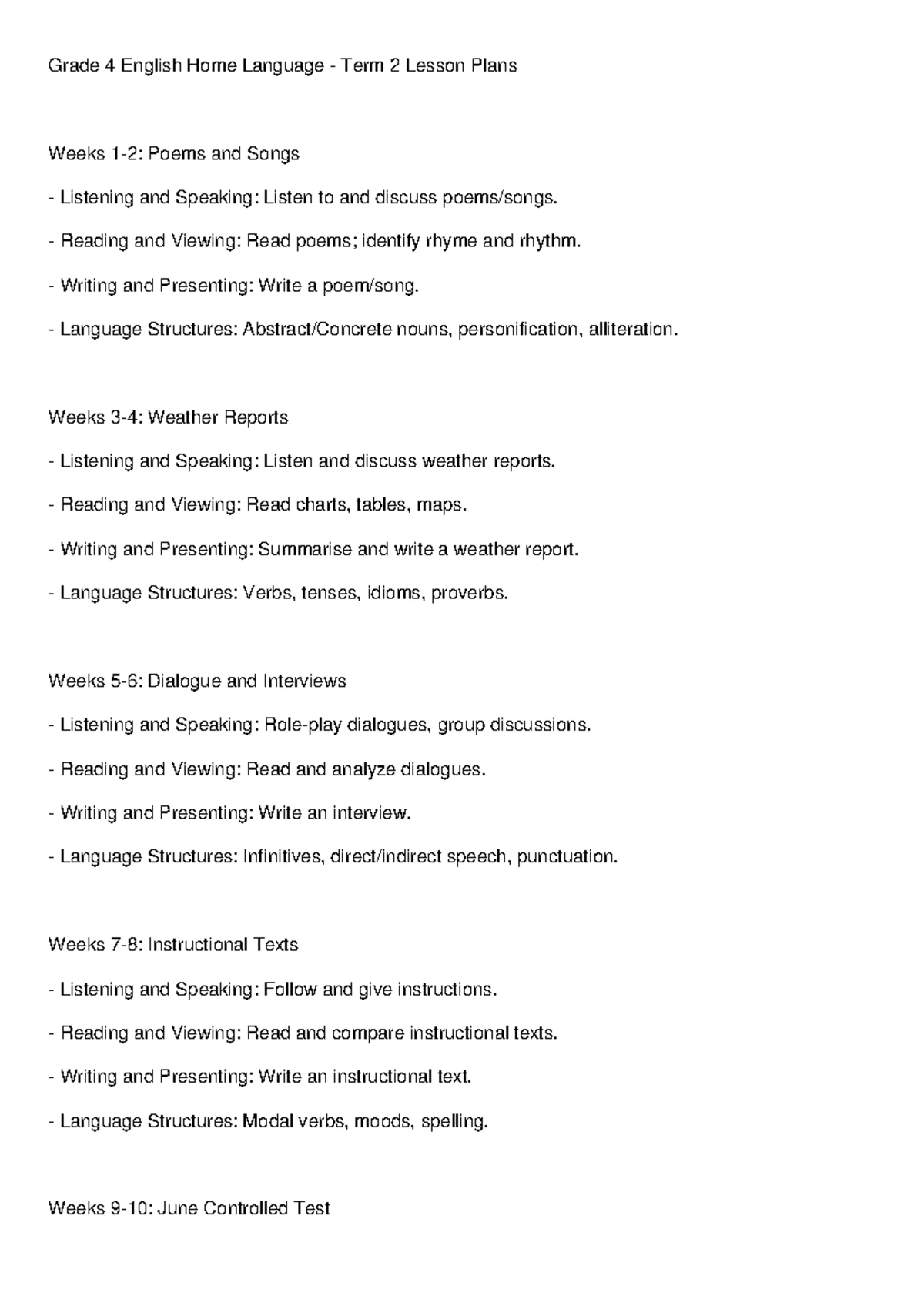 Term 2 & 4 Transactional Writing Resource for Grades 4-7 (ENG HL/FAL ...
