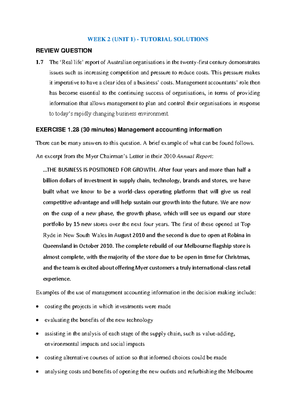 Week 2 Tutorial Solutions - WEEK 2 (UNIT 1) - TUTORIAL SOLUTIONS REVIEW ...
