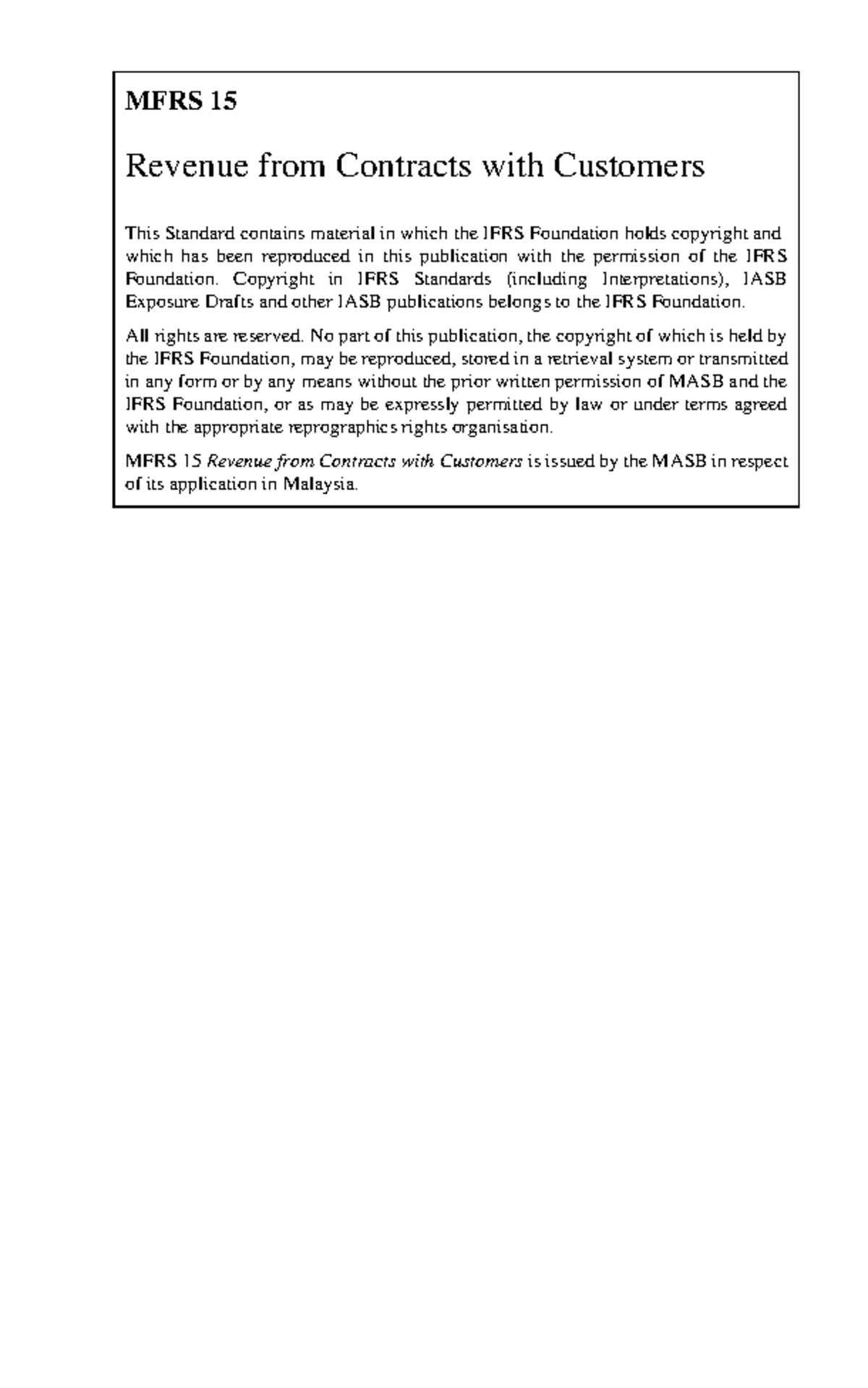 MFRS 15 revenue from contracts with customers: key principles and guidelines - Studocu